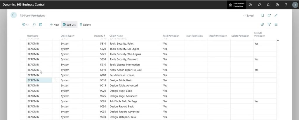 Effective Permissions for All Users in Business Central
